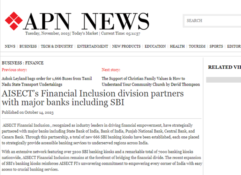 AISECT’s Financial Inclusion division partners with major banks ...